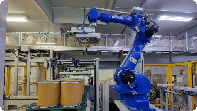 Photo of packaging automation equipment installed in a factory